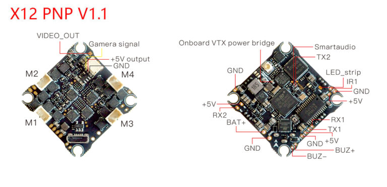 X12 AIO 5-IN-1 Flight controller built-in 12A ESC and OPENVTX Support 1 ...