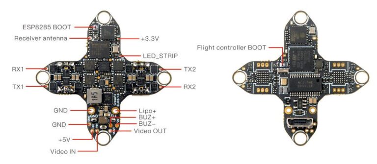 CrossF4 ELRS 1-2S flight controller for Tinywhoop with BMI270 IMU and ...